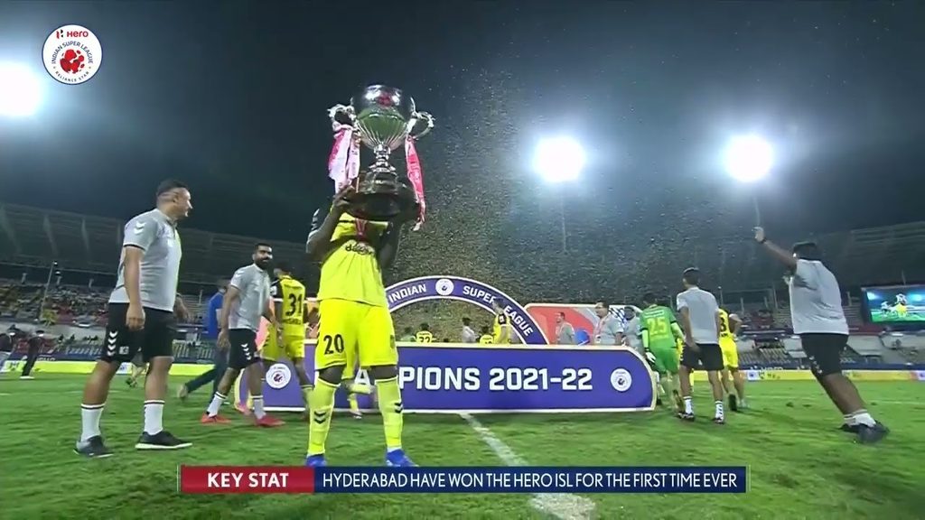 Hyderabad FC lift the Hero ISL 2021-22 trophy